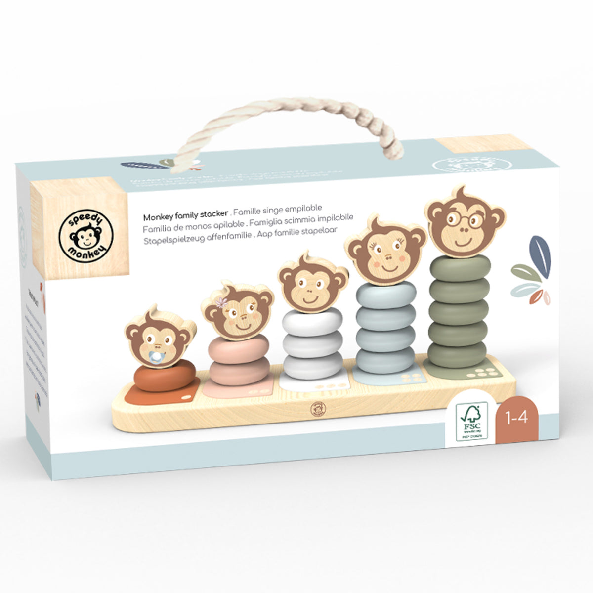 Monkey Family Stacker by Speedy Monkey | Spotty Dot Toys
