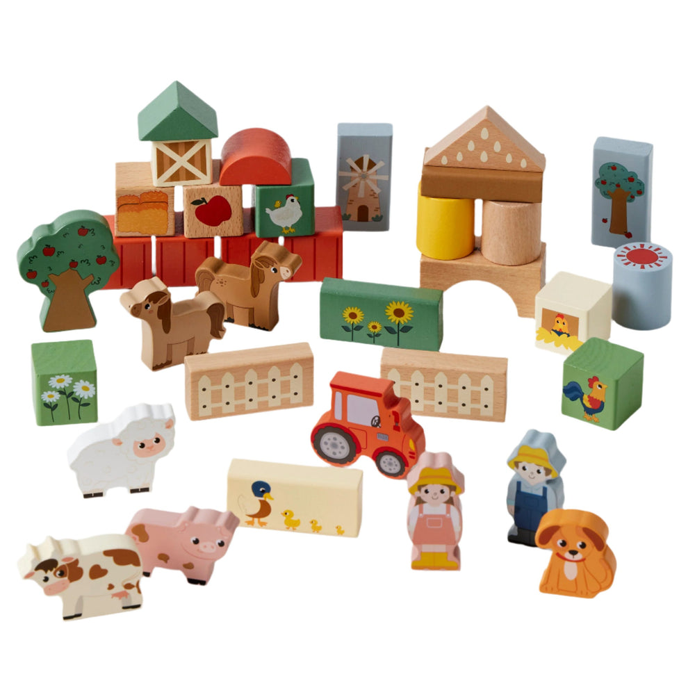 Wooden Farm Fun Blocks by Zookabee | Spotty Dot Toys AU
